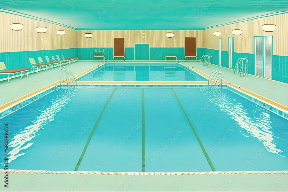 A serene swimming pool surrounded by lush greenery, offering aqua ...