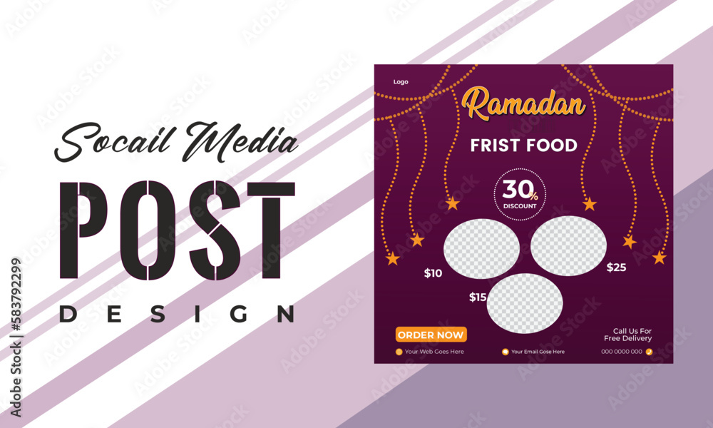 Free Eps Ramadan food menu and restaurant social media banner template ...