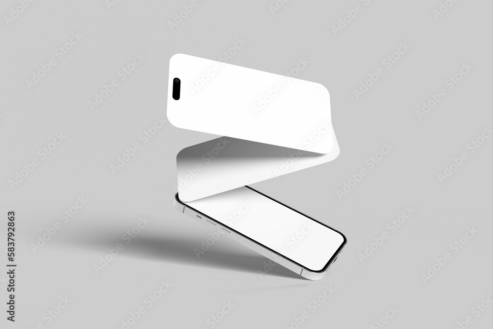 Floating Screen Mockup for showcasing your UI design to clients Stock ...