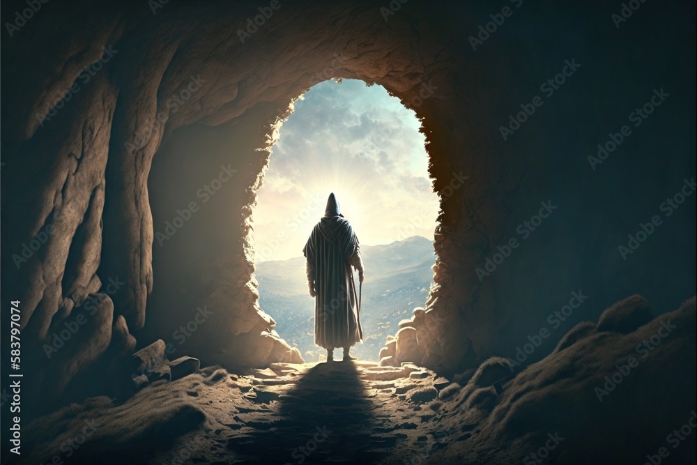 Resurrection of Jesus Christ, empty tomb, Jesus coming out of the tomb ...