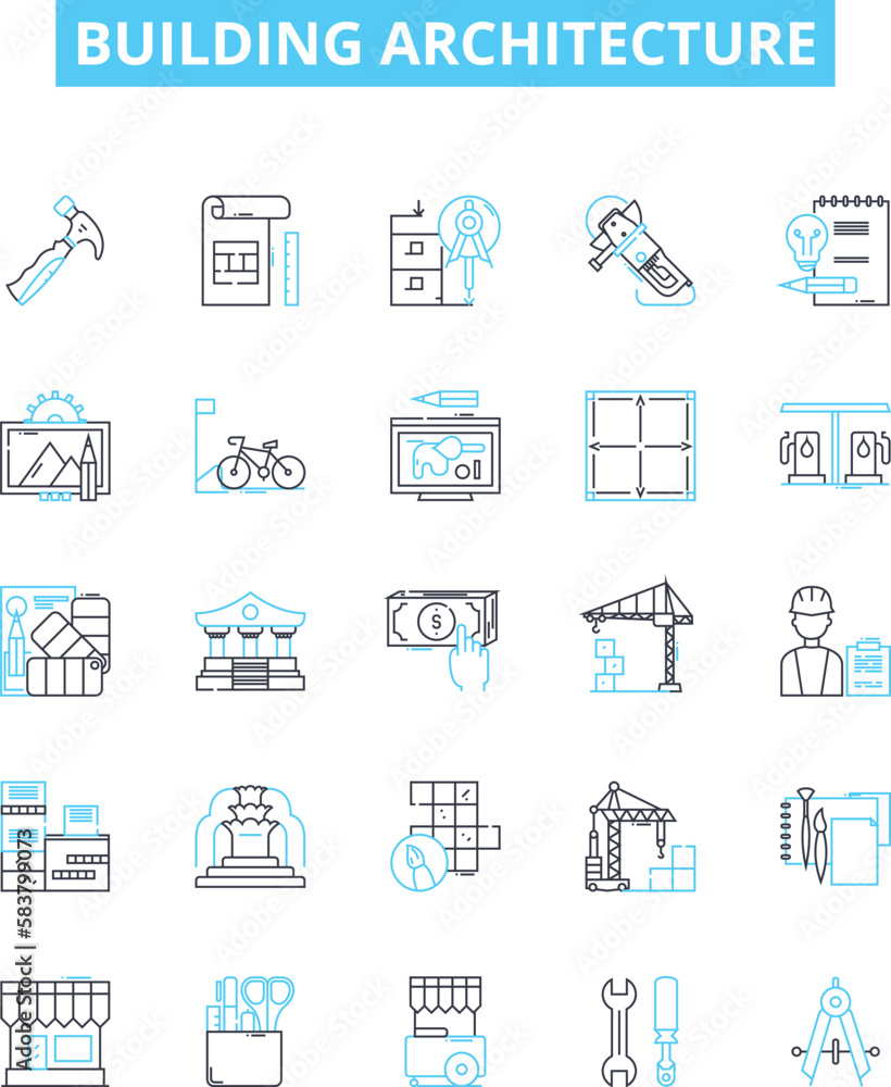 Building architecture vector line icons set. Architecture, Building ...