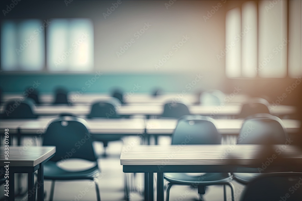 Empty defocused university classroom. generative ai. Business ...