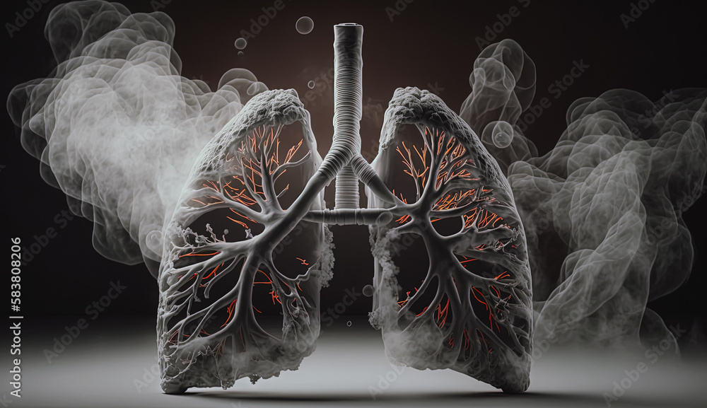 Human Lung model illness, Lung cancer and lung disease, Illustration ...