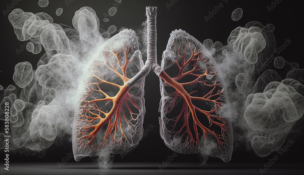 Human Lung model illness, Lung cancer and lung disease, Illustration ...