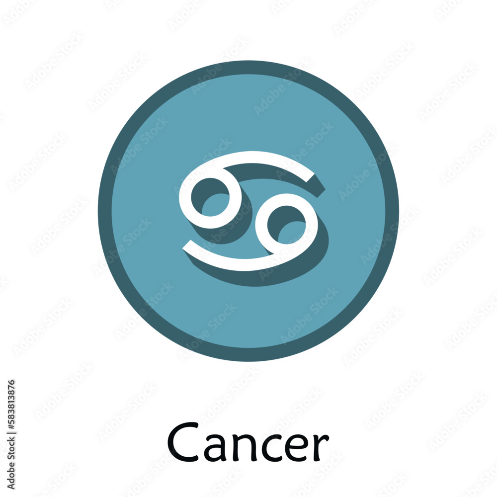 Cancer sign . Vector illustration. Cancer zodiac sign symbole on white ...
