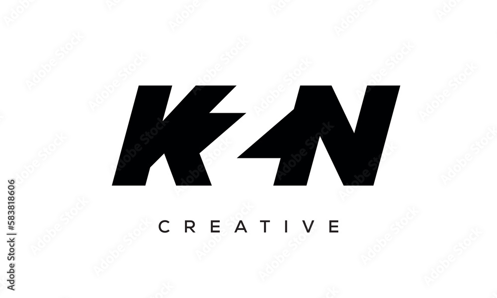 KZN letters negative space logo design. creative typography monogram ...