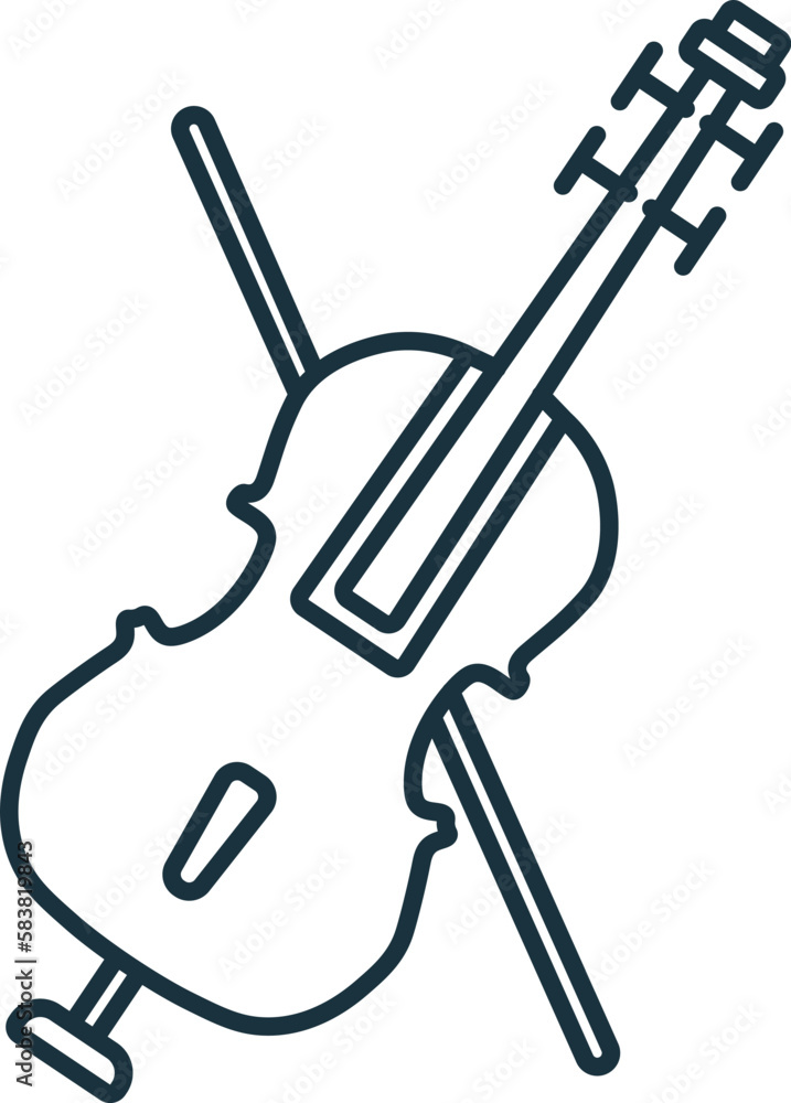 Double Bass line icon. Simple element from musical instruments ...