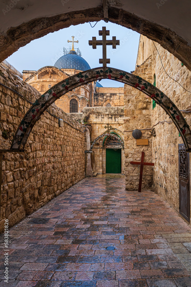 Poster The 9th station of the cross in Via Dolorosa at the entree to ...