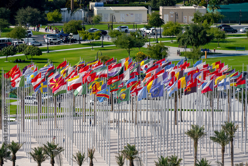 The Flag Plaza, displays 119 flags from countries with authorized ...