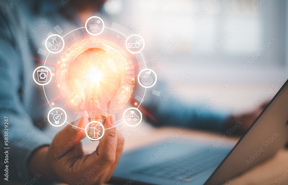 Net zero and carbon neutral concept. hand holding young Carbon neutral ...