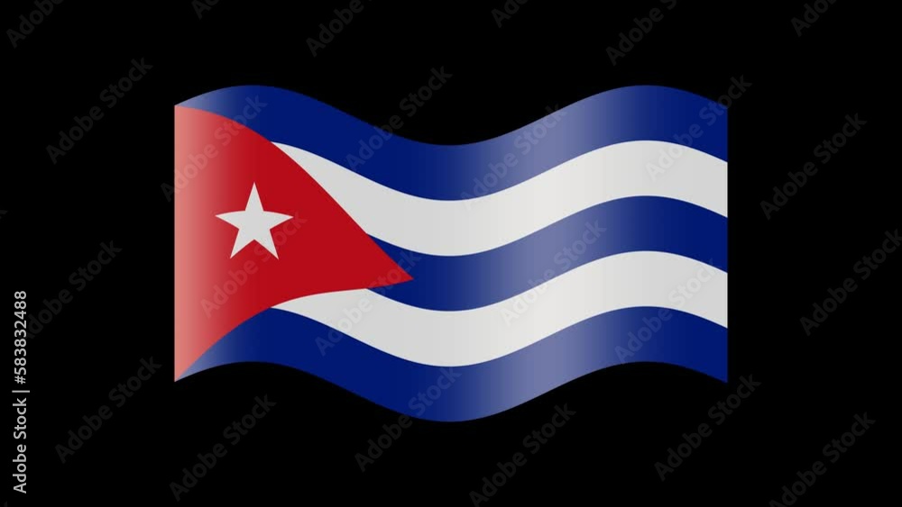 Animated cuba flag. Cuban flag icon. The waving glossy banner of cuba ...