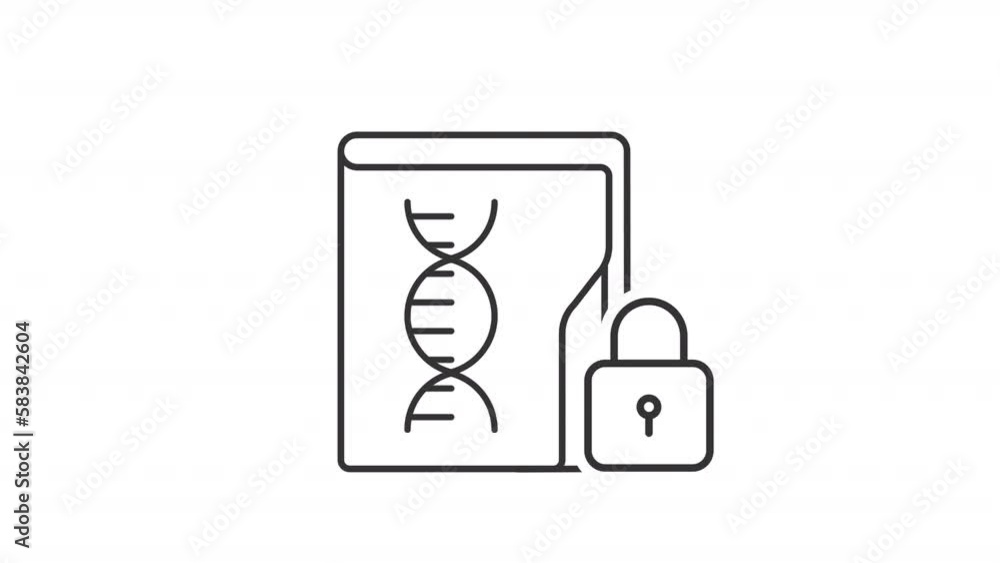 Vidéo Stock Animated genetic data linear icon. Heredity information ...