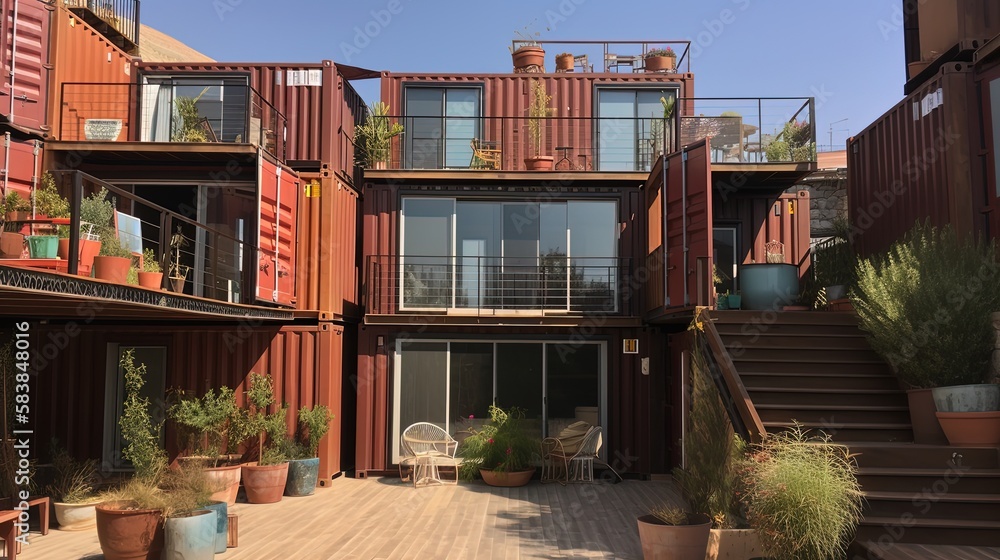 eco friendly hotel building made from used shipping container box ...