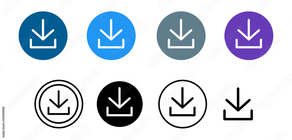 File download icons set.Collection of Download sign, symbols for web,ui ...