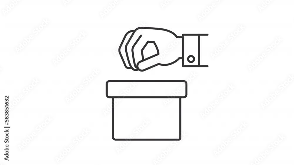 Animated voting linear icon. Political affiliation. Polling and ballot ...