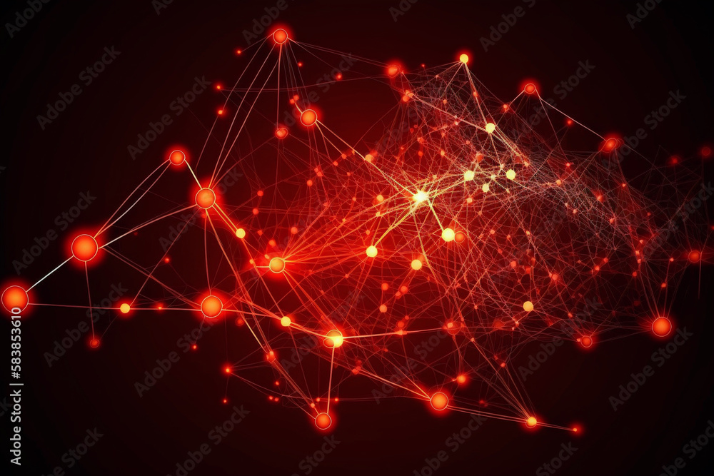 abstract desktop background in red with glowing futuristic lights and ...