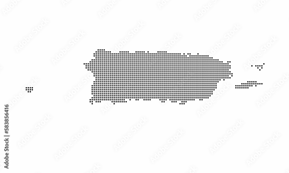 Puerto Rico dotted map with grunge texture in dot style. Abstract ...