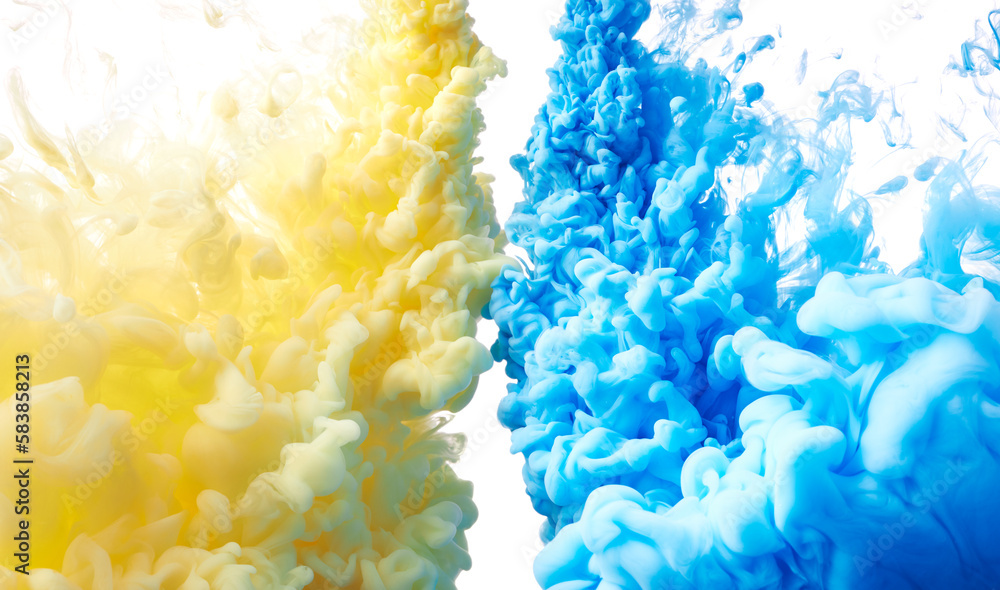 Splash of blue and yellow paints background Stock Photo | Adobe Stock