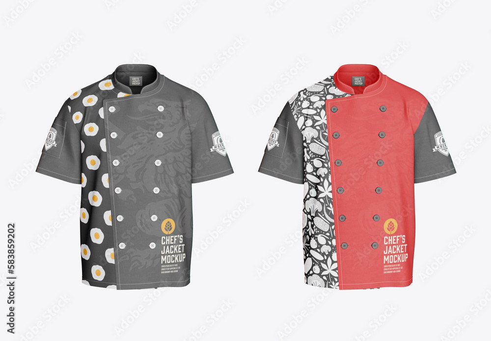 Men's Chef's Jacket Mockup Stock Template | Adobe Stock
