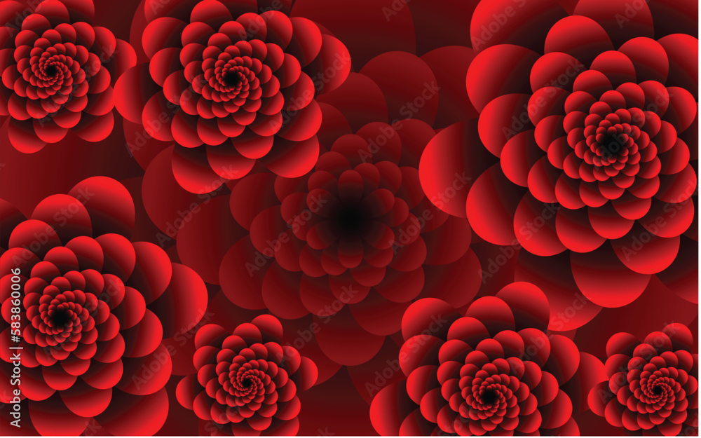 Abstract gradient floral background with flower vector art for coloring ...