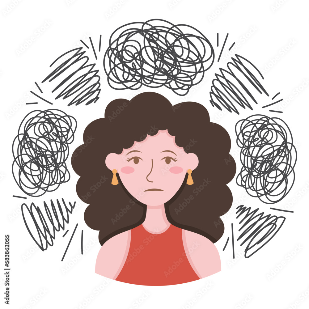 Doodle Flat Clipart. Illustration about mental health. All Objects Are ...