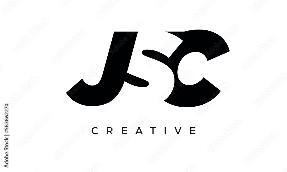 JSC letters negative space logo design. creative typography monogram ...