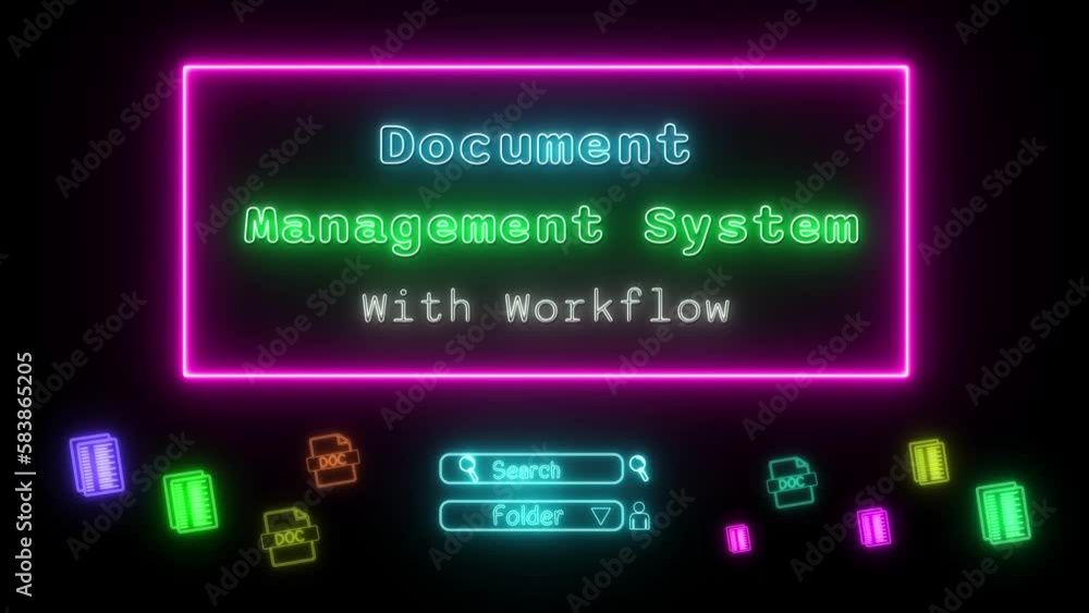 document management system with workflow Neon green-blue Fluorescent ...