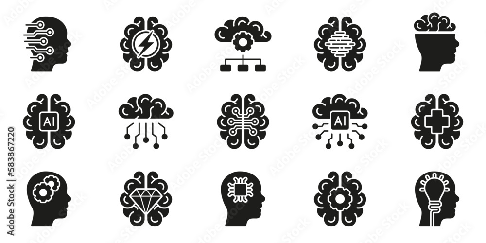 Brainstorm, Human Mind, Stress, Artificial Intelligence Solid Symbol ...