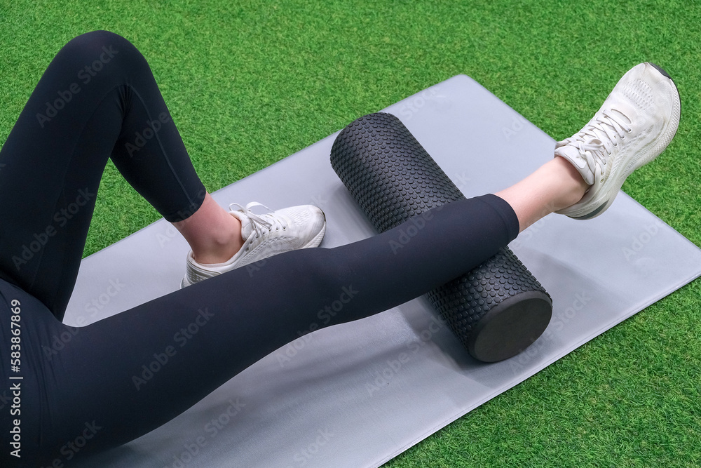 Myofascial release massage Fitness,fit,Girl engaged in stretching ...