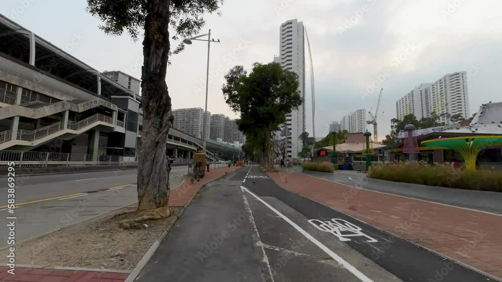 Cycling Routes In Sha Tin by Bike Track. March 18 2023 Stock ビデオ ...