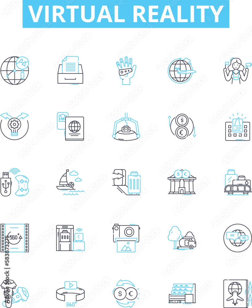 Virtual reality vector line icons set. Virtual, Reality, VR, Lucid ...