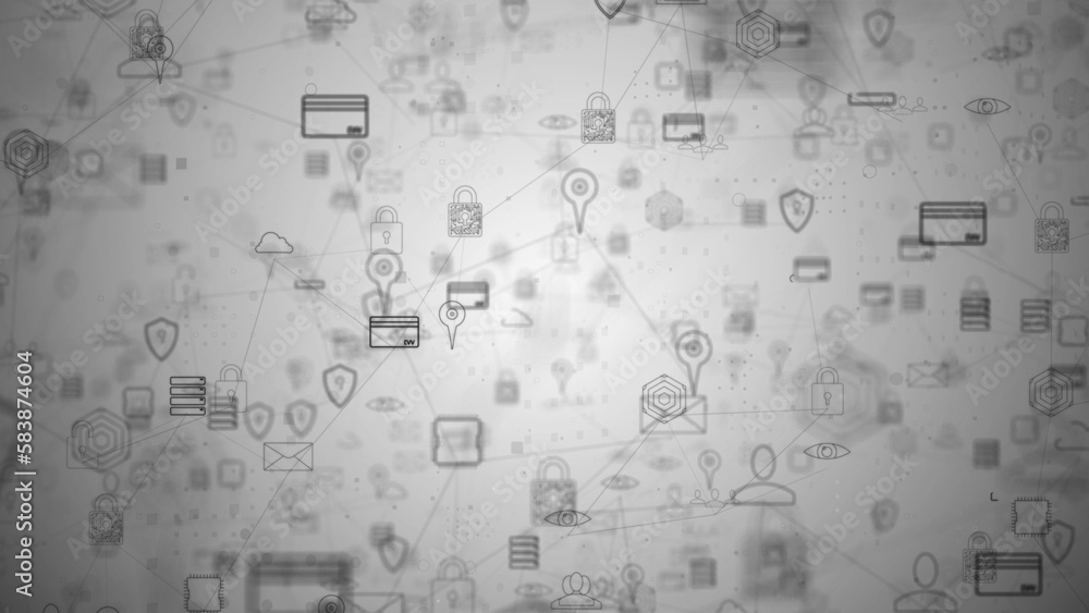 Computer graphics background footage of a polygonal network on which ...