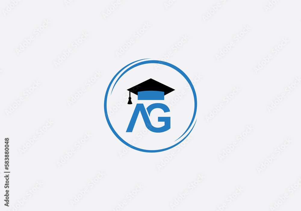 Academic education symbol and Student hat logo. Education cap monogram ...
