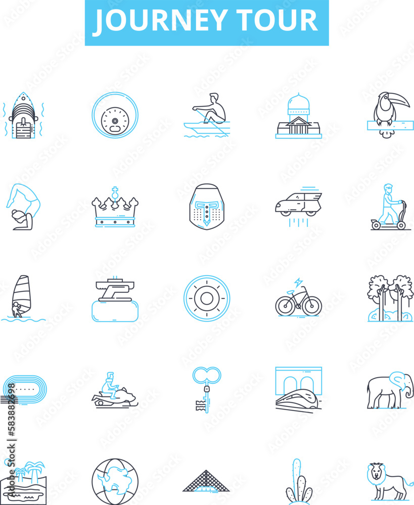 Journey tour vector line icons set. Tour, Journey, Travel, Sightseeing ...