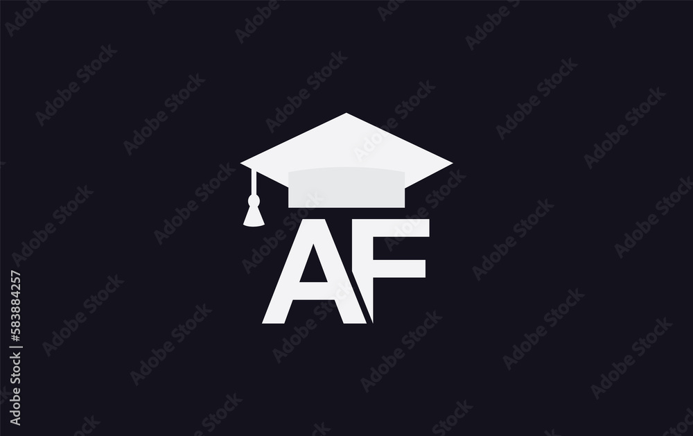Education letter AF symbol. Graduation cap logo and sign Stock ...