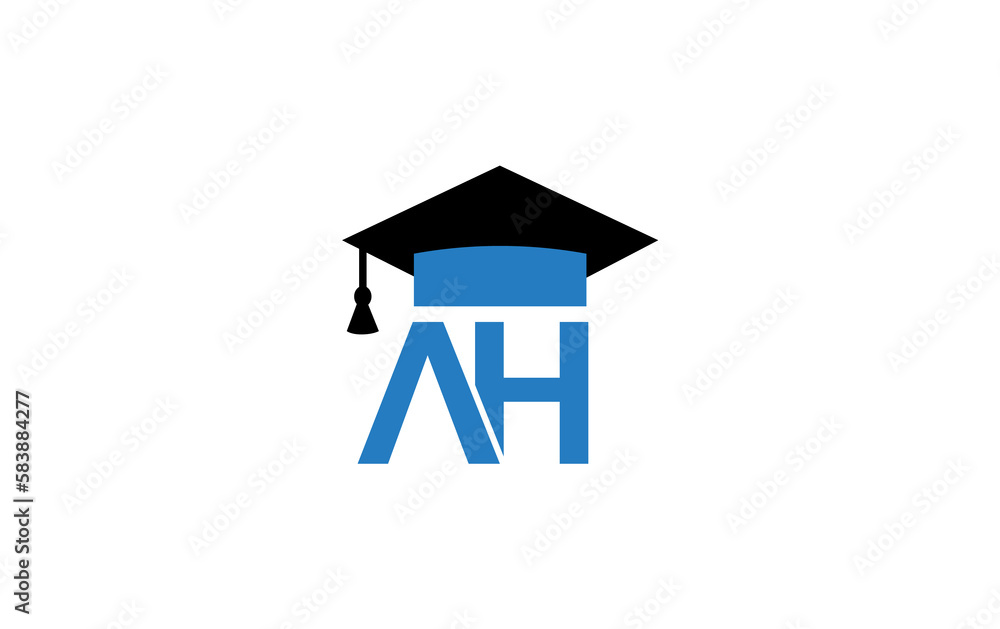 Academic education symbol and Student hat logo. Education cap monogram ...