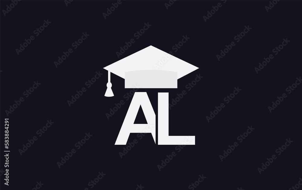 Education letter AL symbol. Graduation cap logo and sign Stock ...