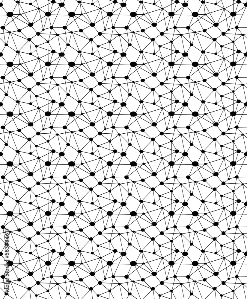 Neural network seamless pattern. Neural network of nodes and connections. Vector illustration ...