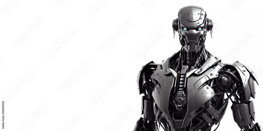 humanoid robot on a white background. Banner. Generated AI Stock ...