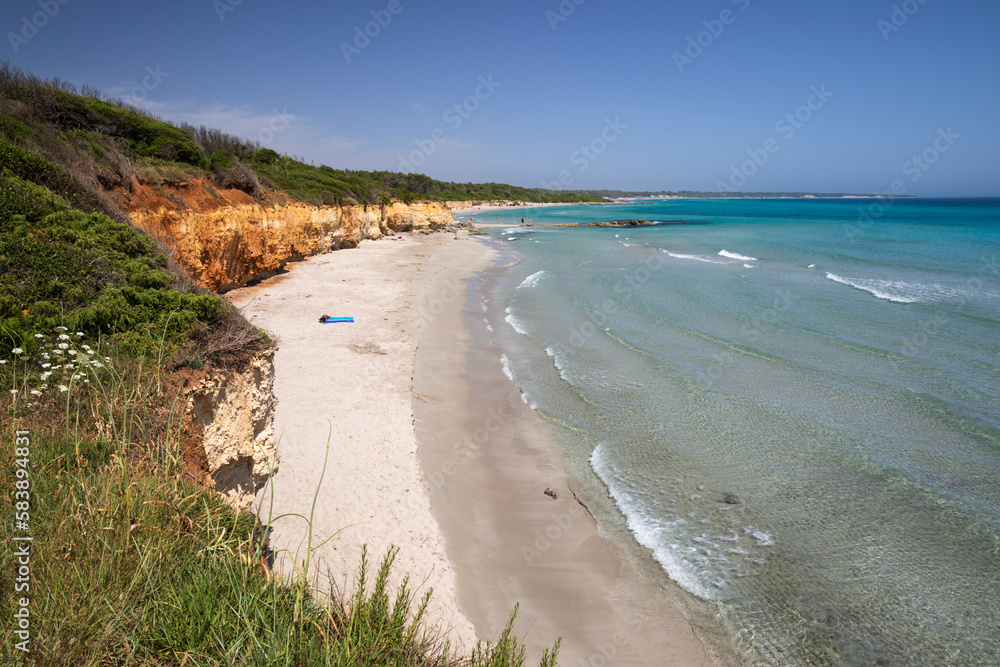 Baia dei Turchi beach in summer, near Otranto, Lecce province, Puglia ...