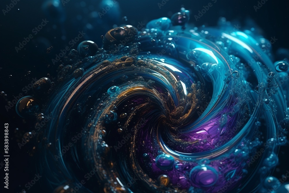 abstract background featuring a swirling vortex design, metallic ...