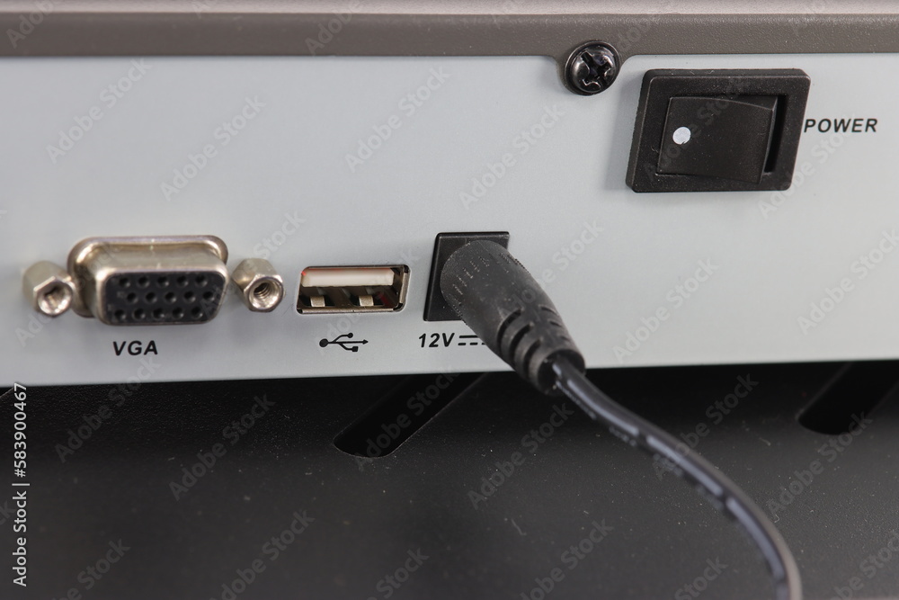 Connecting the DVR unit. View from the rear, from the connectors for ...