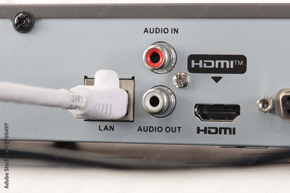 Connecting the DVR unit. View from the rear, from the connectors for ...