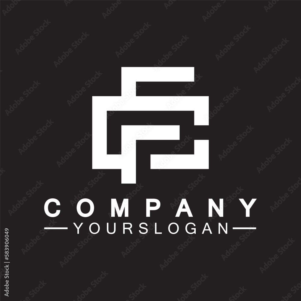 Alphabet letters monogram logo CF,FC,C and F, elegant and Professional ...