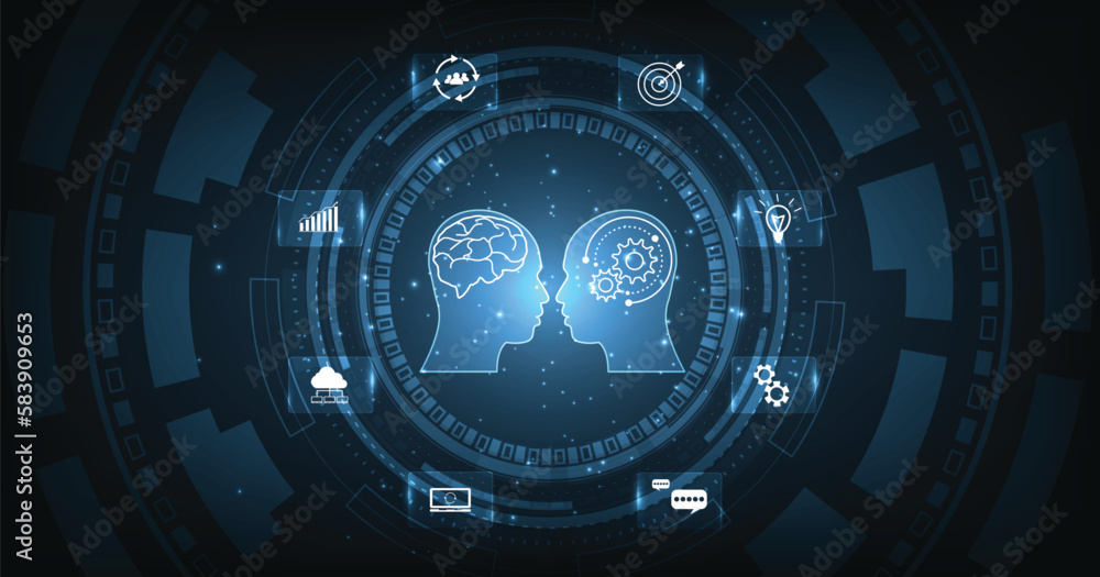 Human Chat with AI or Artificial Intelligence. AI chatbots and ...