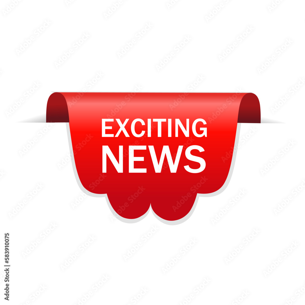 Exciting news, banner design. Flat vector illustration isolated white ...