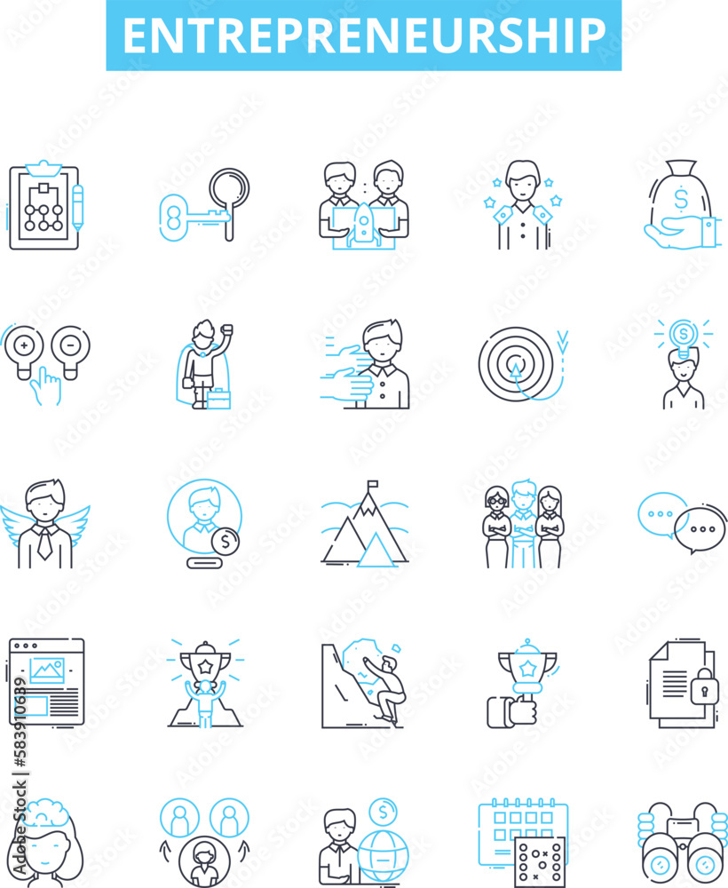 Entrepreneurship vector line icons set. Entrepreneurship, Startups ...