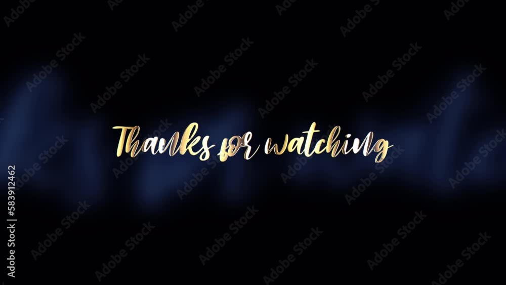 Abstract Thanks for watching gold text light cinematic title animation ...