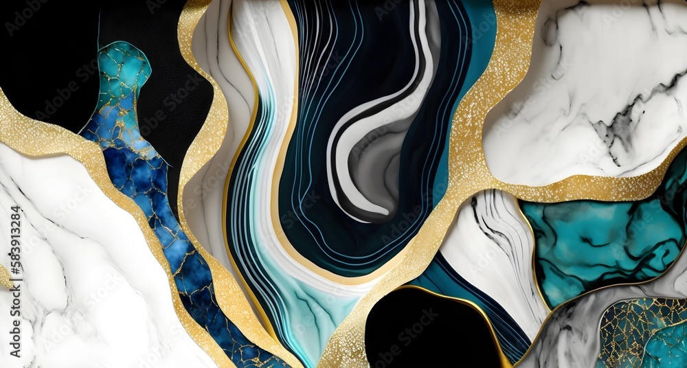3d abstract wallpaper for wall frame. Resin geode and abstract art ...