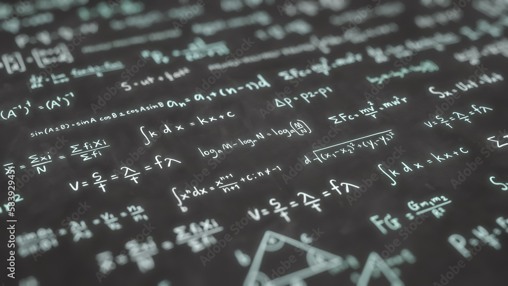 Abstract Physics equation concept, Mathematics calculation, Sciences ...